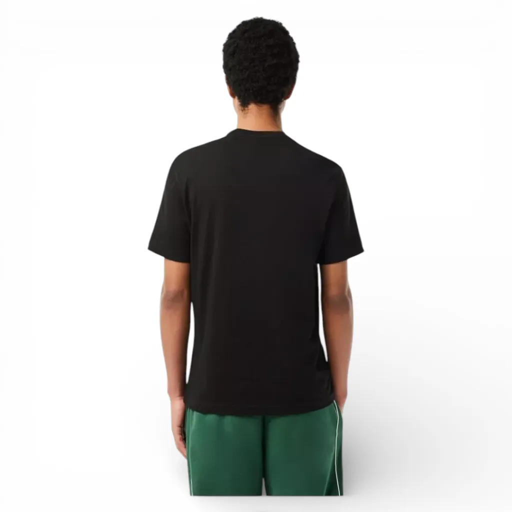 Polera Hombre Negra Con Logo Central Lacoste | Albasini.cl Tienda ...