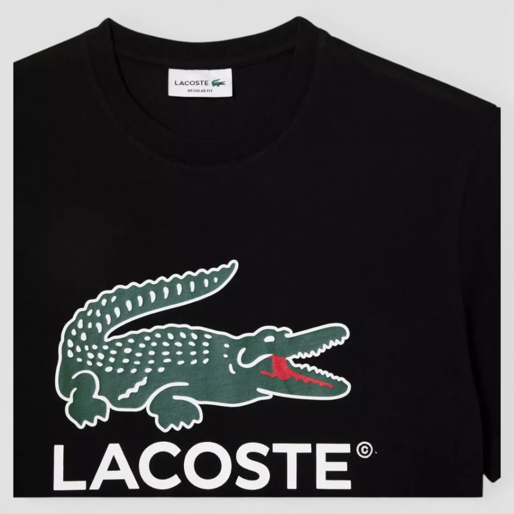 Polera Hombre Negra Con Logo Central Lacoste | Albasini.cl Tienda ...